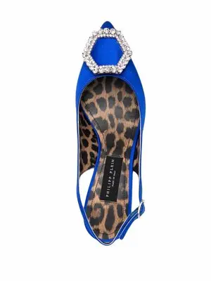 Philipp Plein Crystal Hexagon Leather Pumps - Blue