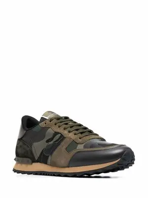 Valentino Garavani Camouflage Rockrunner Sneakers - Green