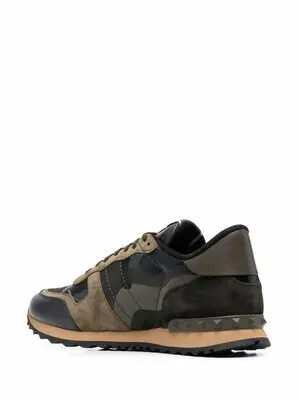 Valentino Garavani Camouflage Rockrunner Sneakers - Green