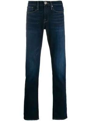 FRAME Mid-rise Straight-leg Jeans - Blue