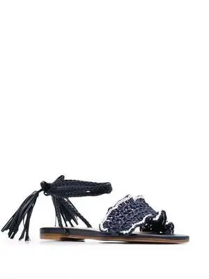 Red Valentino Tassel-trim Straw Sandals