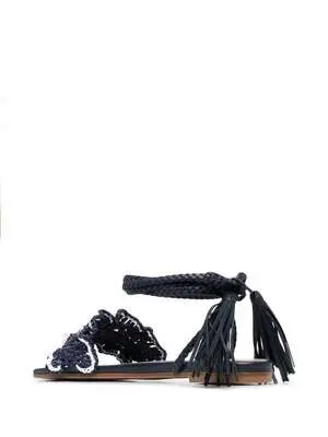 Red Valentino Tassel-trim Straw Sandals