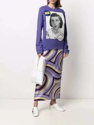 Raf Simons Photograph Print Sweatshirt - Purple