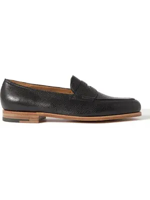 John Lobb John Lobb - Lopez Textured-Leather Penny Loafers - Men - Black - UK 8 Black