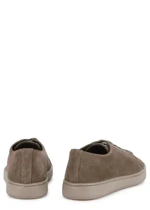 Santoni Taupe Suede Sneakers