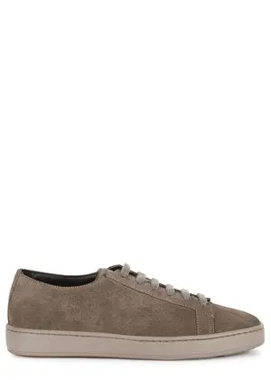 Santoni Taupe Suede Sneakers