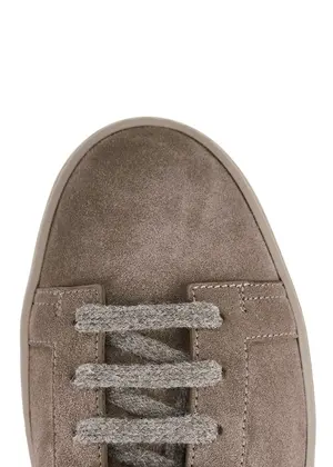 Santoni Taupe Suede Sneakers