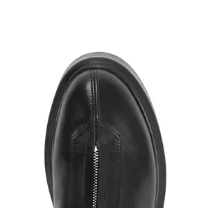 THE ROW - THE ROW Zipped 1 Black Leather Flatform Ankle Boots - 2
