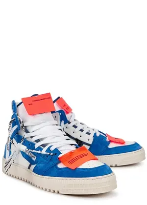 Off-White Off-Court 3.0 White Leather Hi-top Sneakers White And Blue