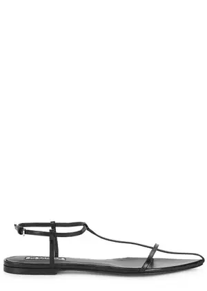 JIL SANDER-Black Leather Sandals