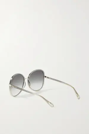 Chloé Franky Oversized Round-frame Acetate And Gold-tone Sunglasses