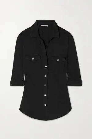 JAMES PERSE Slub Supima Cotton Shirt Black