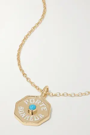 MARLO LAZ Mini Porte Bonheur Coin Necklace - Gold