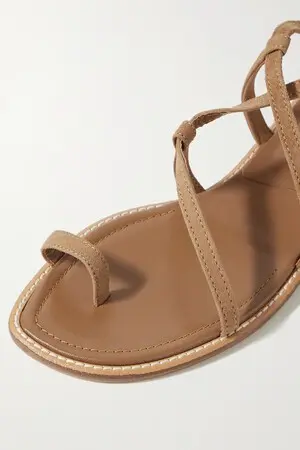 Manolo Blahnik Primathi Lace-up Suede Sandals