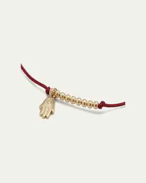 SYDNEY EVAN Diamond Hamsa Bracelet - Red
