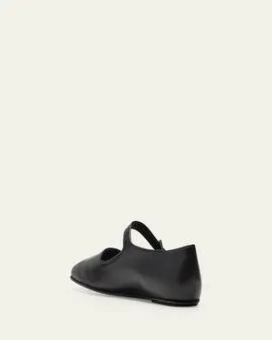 THE ROW Ava Ballerina Flats - Black