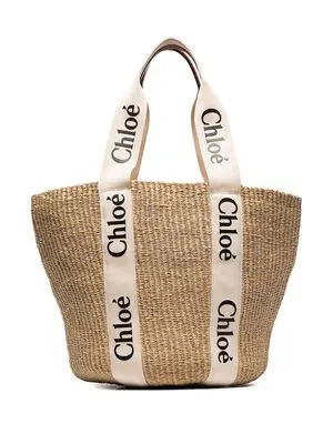 Chloé Large Woody Basket Tote - Neutrals