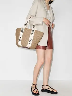 Chloé Large Woody Basket Tote - Neutrals