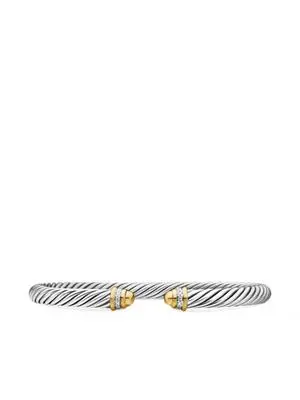 David Yurman 18kt Yellow Gold And Sterling Diamond Bracelet - Silver
