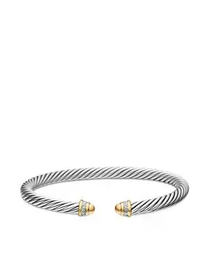 David Yurman 18kt Yellow Gold And Sterling Diamond Bracelet - Silver