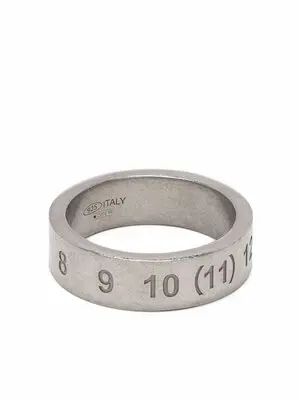 MAISON MARGIELA Numbers Motif Engraved Ring - Silver