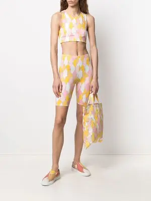 Emilio Pucci Losanghe Baby-print Cycling Shorts - Yellow