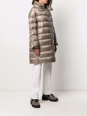 Herno Down-feather Mid-length Coat - Neutrals