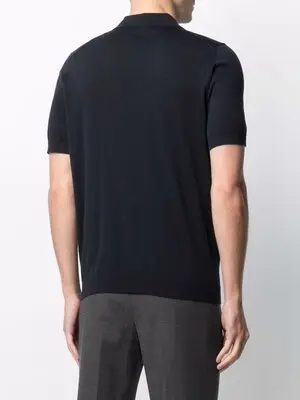 DRUMOHR Short-sleeve Knit Polo Shirt - Blue