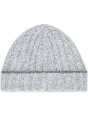 Brunello Cucinelli Ribbed Cashmere Beanie - Grey