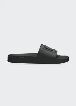 Dolce & Gabbana DG Cutout Pool Slides - Black