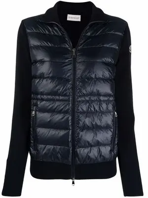 Moncler Knitted Padded-front Long-sleeve Jacket