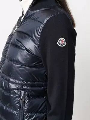 Moncler Knitted Padded-front Long-sleeve Jacket
