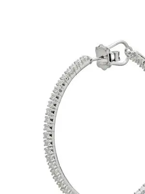 MATTIA CIELO 18kt White Gold And Titanium Rugiada Diamond Hoop Earrings - Silver