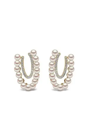 Yoko London 18kt Yellow Akoya Pearl And Diamond Earrings