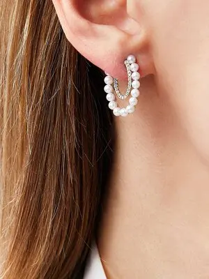 Yoko London 18kt Yellow Akoya Pearl And Diamond Earrings