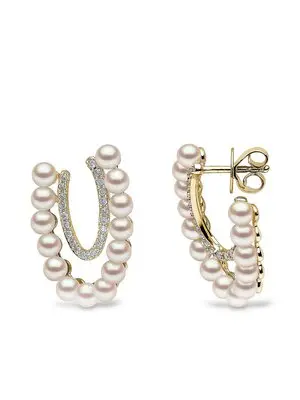 Yoko London 18kt Yellow Akoya Pearl And Diamond Earrings