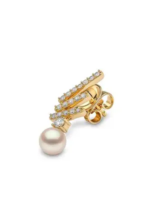 Yoko London 18kt Yellow Akoya Pearl And Diamond Stud Earrings - Gold