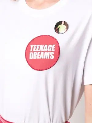 Raf Simons Teenage Dreams-patch Cotton T-shirt - White