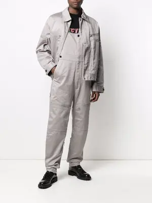 DIESEL® Patch Pocket Cotton Jumpsuit - Grey