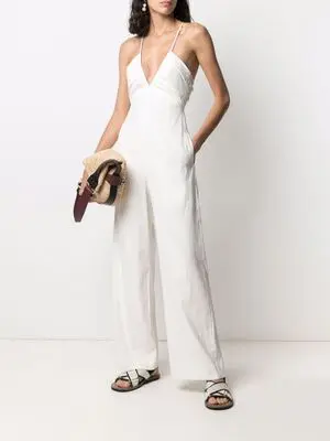 Rag & Bone Cotton Linen Blend Wide Leg Jumpsuit
