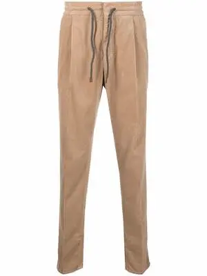 Brunello Cucinelli Pleated Drop-crotch Corduroy Trousers - Neutrals
