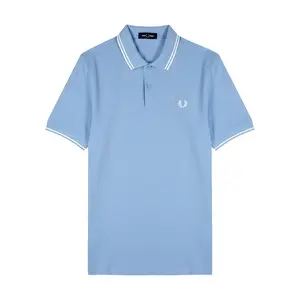 Fred Perry Fred Perry M3600 Light Blue Piqué Cotton Polo Shirt - XL Light Blue