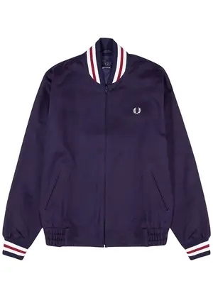 Fred Perry J7322 Twill Bomber Jacket In Navy - 50% Off | Editorialist