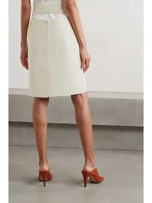 Givenchy Cutout Embossed Leather Skirt - Off-white