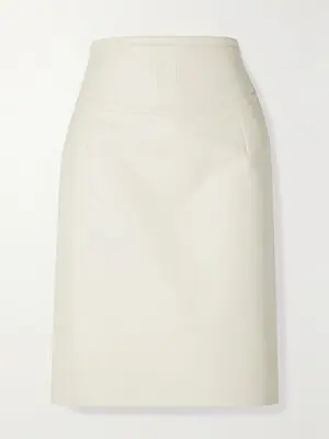 Givenchy Cutout Embossed Leather Skirt - Off-white