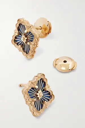 Buccellati Opera Tulle 18-karat And Enamel Earrings