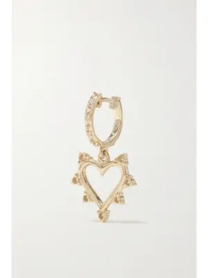 MARLO LAZ Open Heart 14-karat Diamond Earrings