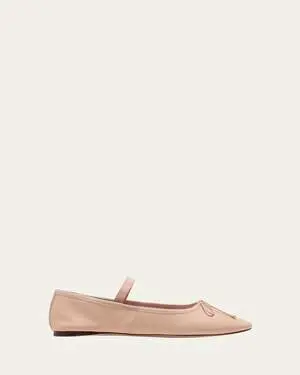 LOEFFLER RANDALL Leonie Lambskin Bow Ballerina Flats - Ballet