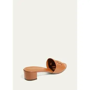 Dolce & Gabbana 40mm Dg Cutout Leather Slide - Brown