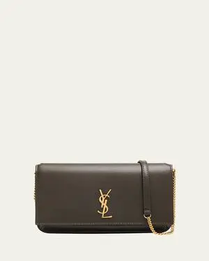 Saint Laurent YSL Monogram Leather Phone Holder Bag Light Mare